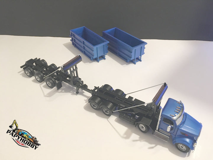 Peterbilt 1/50 - Peterbilt 12 Wheels Roll-off Truck W/ – PAPYHOBBY ...